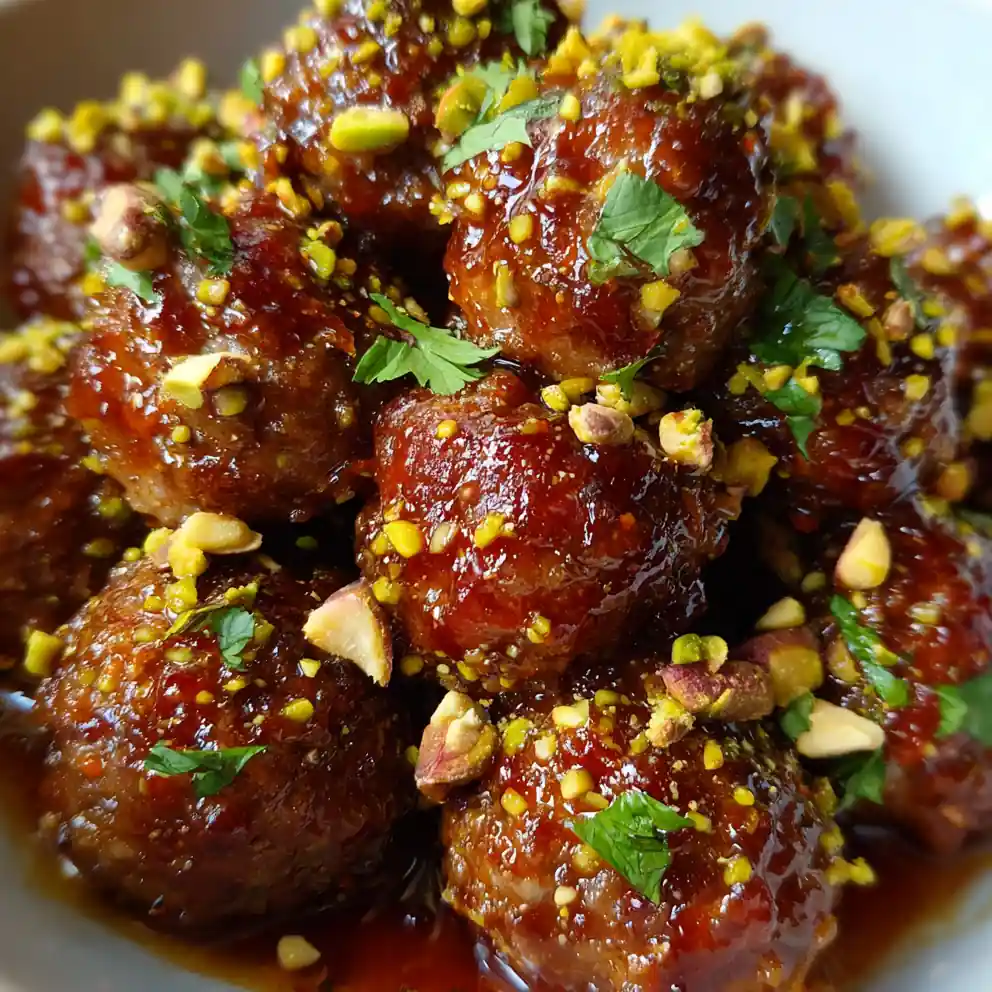 baby shower meatballs recipe with Apricot-Chili Glaze and Toasted ...