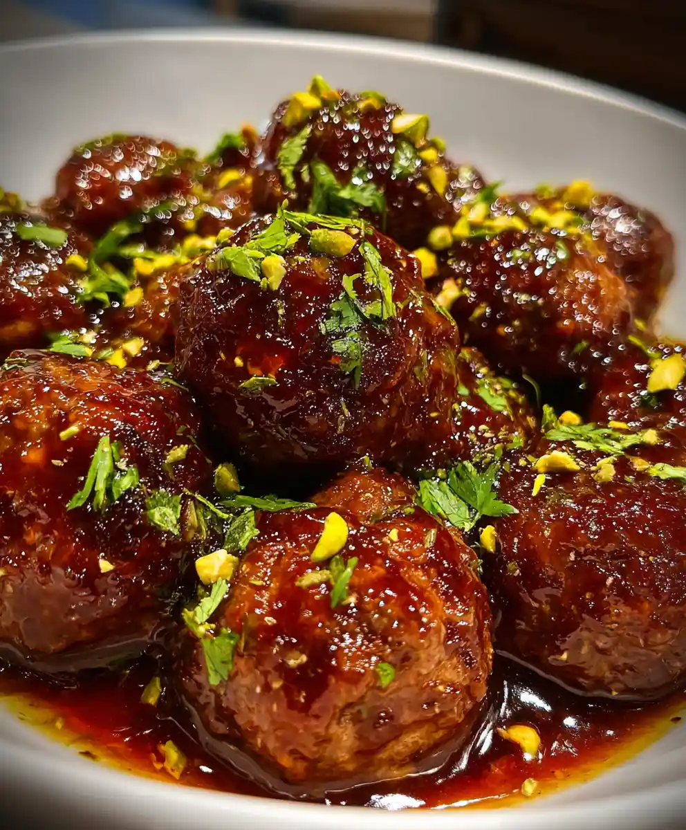 baby shower meatballs recipe with Apricot-Chili Glaze and Toasted ...