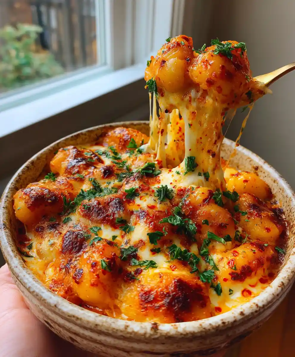 gnocchi bake recipe Creamy Harissa & Roasted Red Pepper