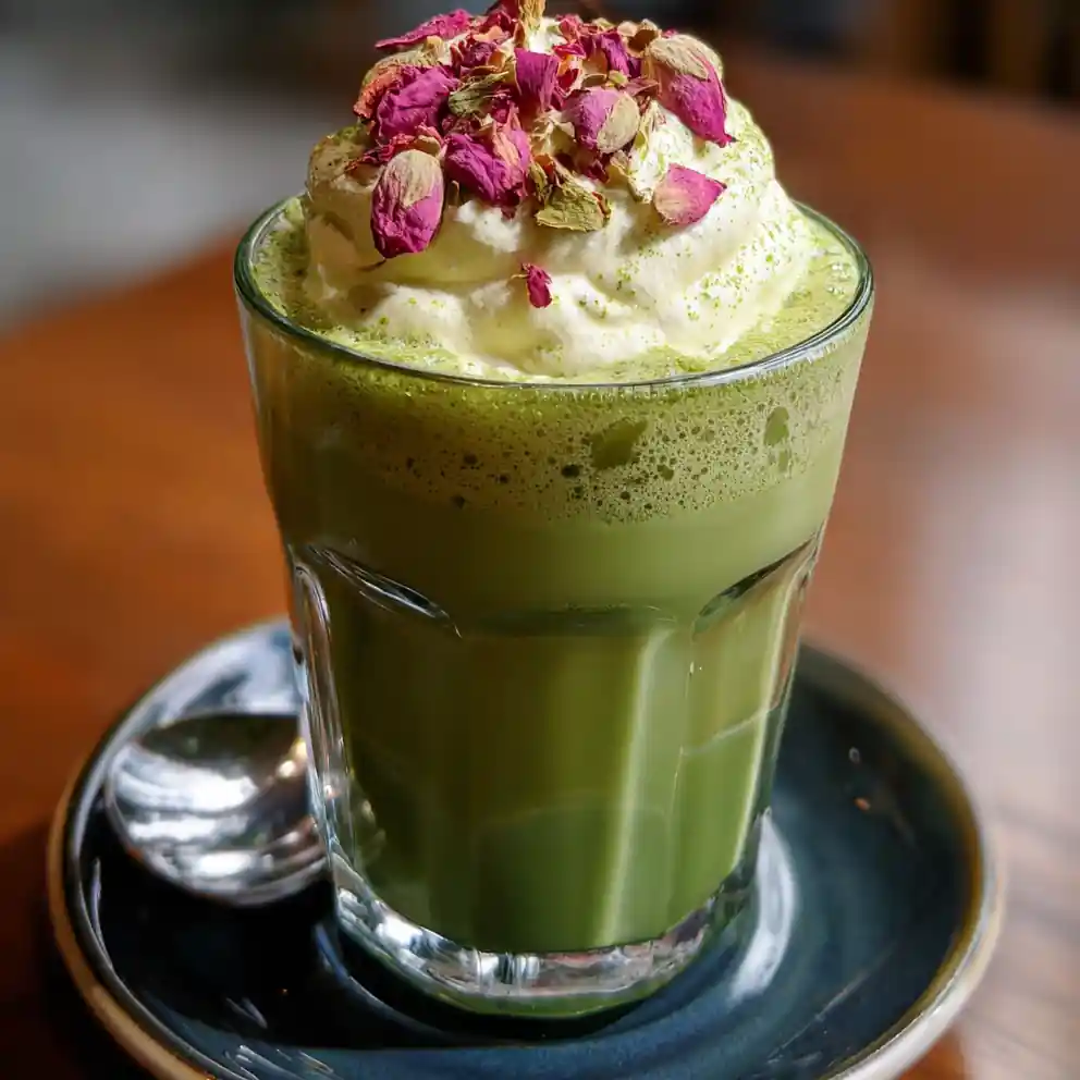 green tea drink recipe, with Cardamom Rose Cloud