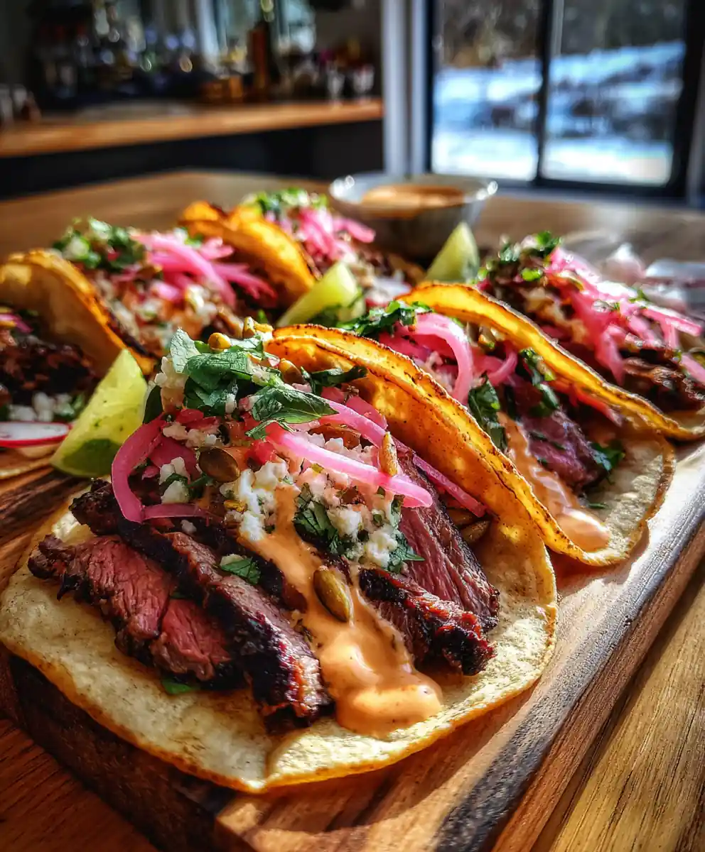 Stovetop Carne Asada Tacos with Smoky Chipotle Crema